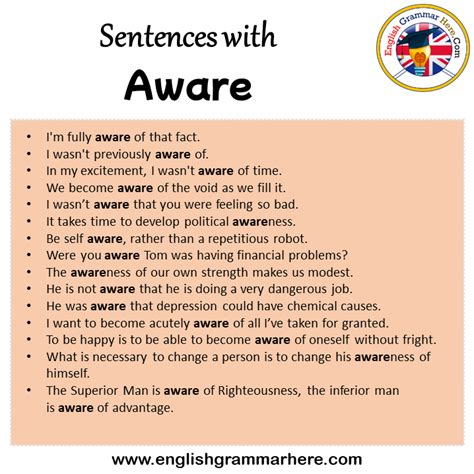 Sentences With Aware Aware In A Sentence In English Sentences For Aware English Grammar Here