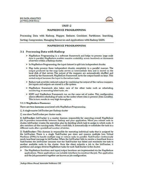 3 Big Data Analytics Mapreduce R21 A7902 Abp Pdf