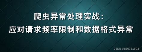 爬虫异常处理实战：应对请求频率限制和数据格式异常 爬虫每秒请求 csdn博客
