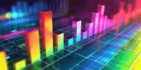 High Tech Colorful Graph On A Computer Screen Showing Data Visualization In Modern And Engaging