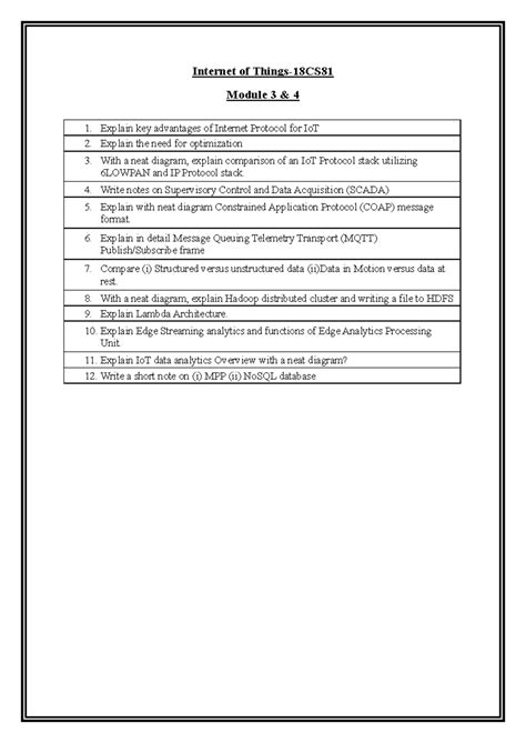 Question Bank Module 3and4 Internet Of Things 18cs Module 3 And 4 1