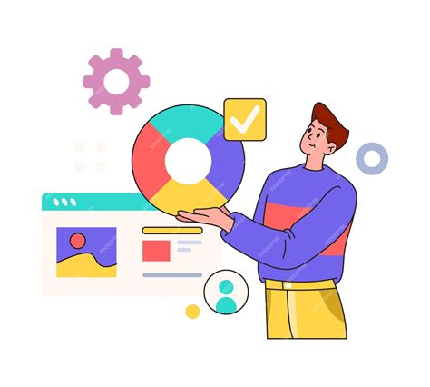 Premium Vector Data Analysis And Chart Man Programmer Developer