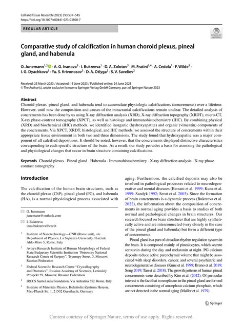 Comparative Study Of Calcification In Human Choroid Plexus Pineal Comparative Study Of Calcification In Human Choroid Plexus Pineal