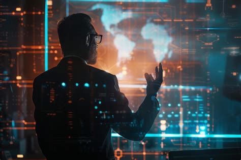 Premium Photo Executive Presenting Data In Hightech Environment