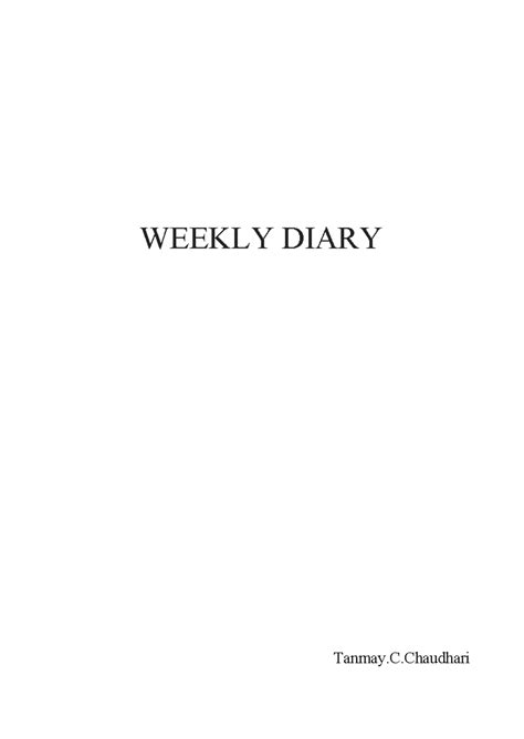 Gourav Cpp Week Diary 7 25 WEEKLY DIARY Tanmay C Week No From 24