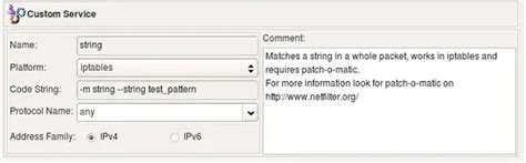 using custom service object in firewall builder
