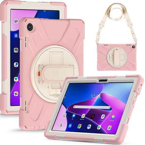 For Lenovo Tab M Rd Gen Silicone Pc Protective Tablet Case Cherry Blossom Pink
