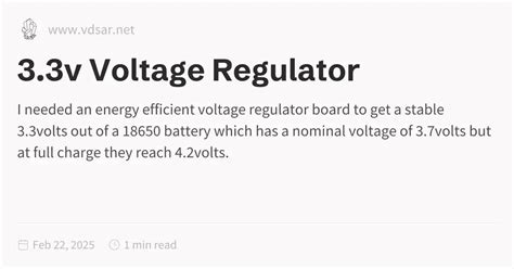 3 3v Voltage Regulator