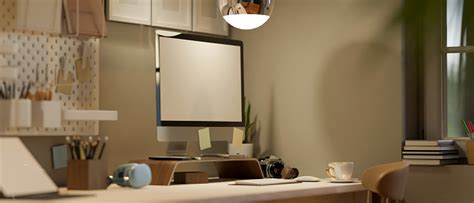 현대적인 Pc 데스크탑 컴퓨터와 테이블에 소모품이 있는 현대적인 세련된 가정 작업 공간 0명에 대한 스톡 사진 및 기타 이미지 0명 3차원 형태 가구 Istock