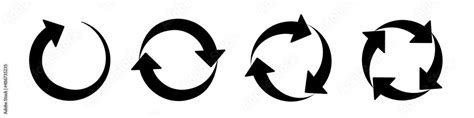 Set Of Circle Arrow Icons Recycling Icon Circular Arrows Refresh And Reload Arrow Icon