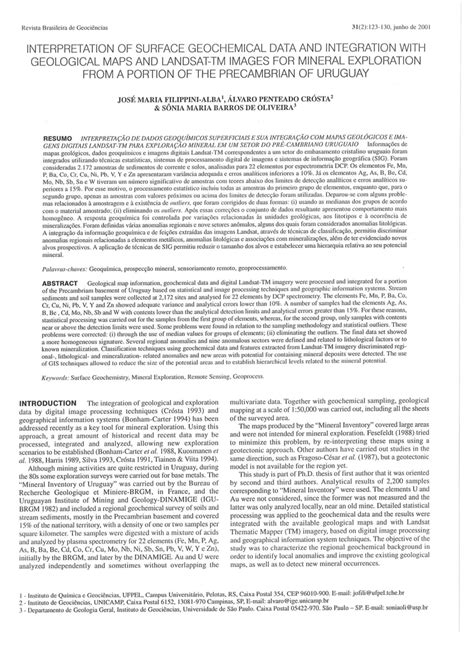 Pdf Interpretation Of Surface Geochemical Data And Integration With Geological Maps And