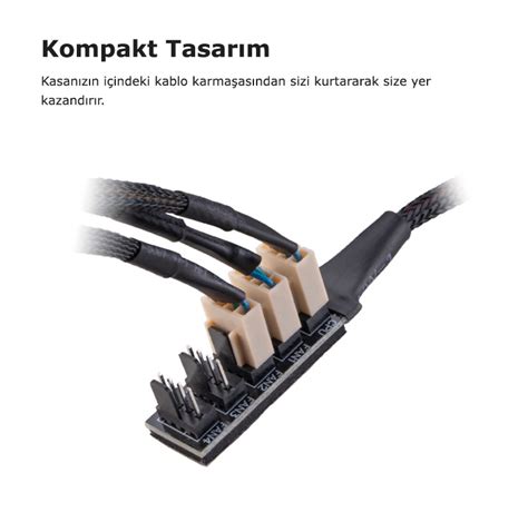 Akasa Flexa Fp5h 5 Fan Pwm Çoğaltıcı Hub Kablo
