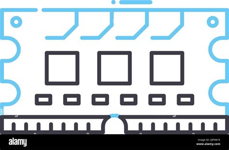 computer memory line icon outline symbol vector illustration concept sign stock vector image