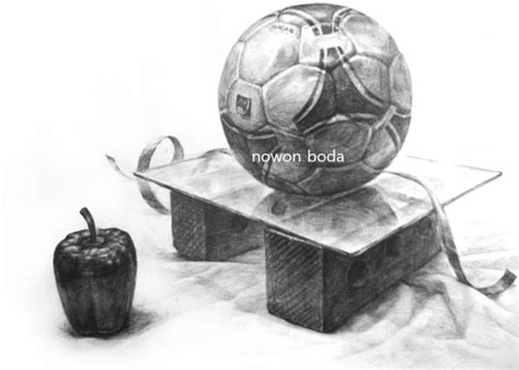 예중 예고 입시 소묘‥벽돌 축구공 유리판 피망 노끈 [노원미술학원 노원예중 예고미술학원 노원 보다미술학원