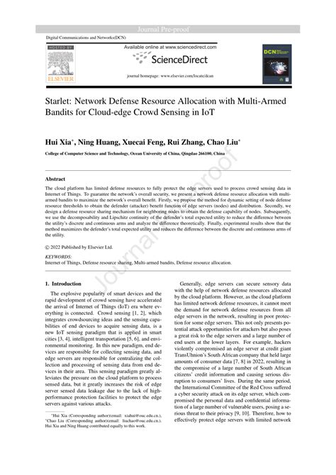 Pdf Starlet Network Defense Resource Allocation With Multi Armed