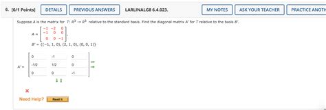 suppose a is the matrix for t r3→r3 relativ
