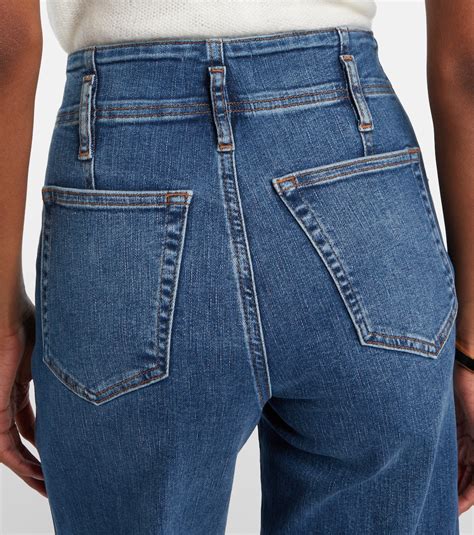 Seamed Cropped Wide Leg Jeans In Blue Frame Mytheresa
