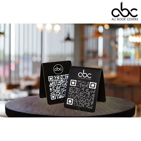 Genuine Leather QR Code Table Tent Leather Menu Table Topper Menu Stand Touchless Menu QR