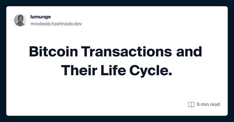 Bitcoin Transactions And Their Life Cycle