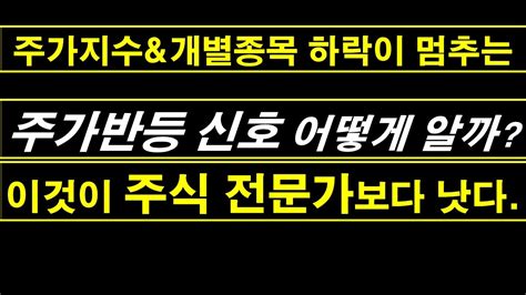 스스로 판단할 수 있는 주가 하락이 멈추는 지점 단타와 스윙 Youtube