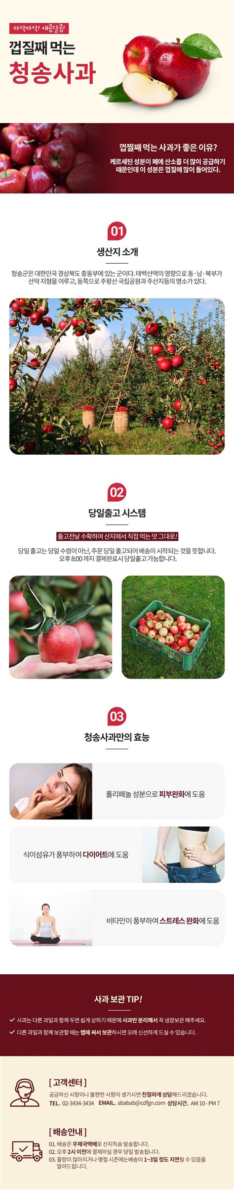 Apple Detail Page Design 사과 과일 디자인 광고 디자인