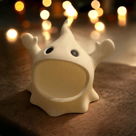 Glutton Ghost Candy Bowl Adorable 3d Printed Container Etsy