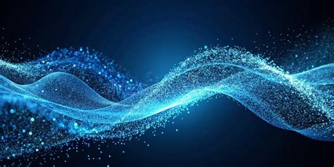 Abstract Particle Wave Blue Color Wave Flowing Particles Light Generative By Ai Stock