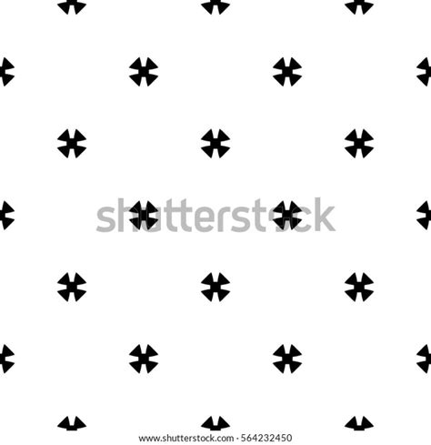 Vector Monochrome Seamless Pattern Simple Minimalist Stock Vector