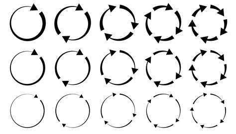 Premium Vector Different Circular And Different Thickness Circular Arrows Sign Symbols Vector