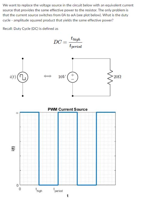Solved We Want To Replace The Voltage Source In The Circuit Chegg Com