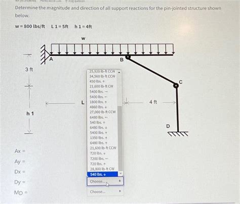Solved Determine The Magnitude And Direction Of All Support