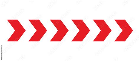 Arrow Red Chevron Symbol Warning Striped Arrow Safety Type