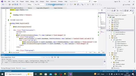 Login Page In Aspnet Mvc Using Sql Server Youtube
