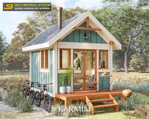 Tiny House Cabin Plans 10 X 12 Architectural Pdf Blueprint 1 Bedroom