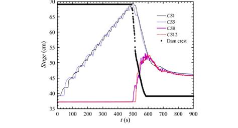 Typical Stage Hydrographs And Degrading Dam Crest F Case 10 The Download Scientific Diagram