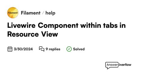Livewire Component Within Tabs In Resource View Filament
