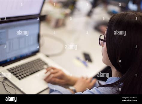 Software Developer Writing Programming Code On Laptop Computer Stock Photo Alamy
