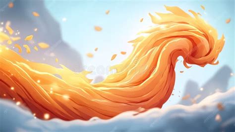 A Vibrant Swirling Flame Like Structure Against A Soft Cloudy