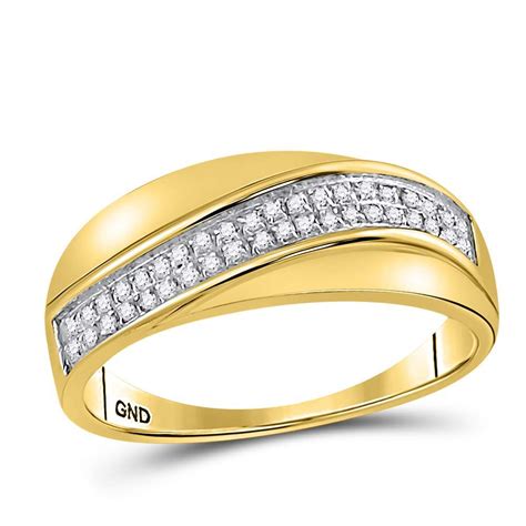10kt Yellow Gold Womens Round Diamond Contour Row Band Ring 16 Cttw