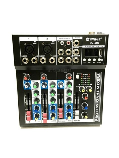 Професионален Аудио Миксер Пулт пулт 4 канален 2 микрофонни входа Usb Blt Друга аудио