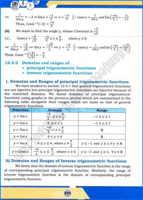 Adamjee Coaching Graphs Of Trigonometric And Inverse Trigonometric Unit 12 Maths Class 11th