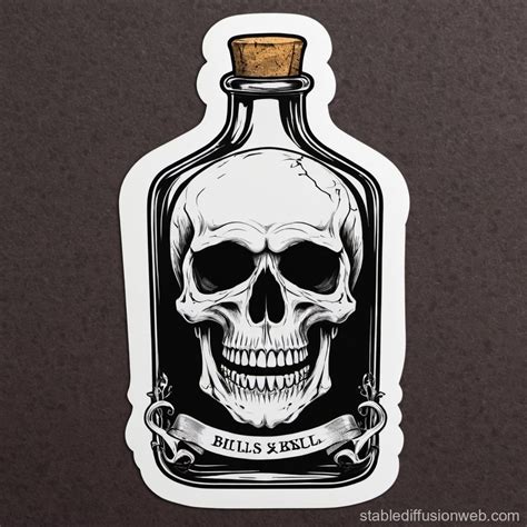 Skull Design For Poison Bottle Label Stable Diffusion Online
