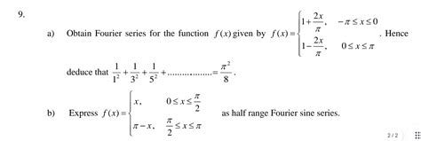 A ﻿obtain Fourier Series For The Function F X