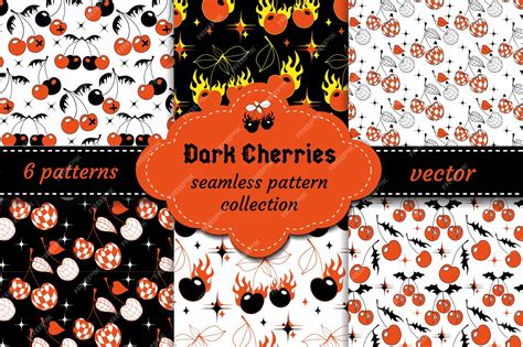 Premium Vector Cherry Pattern Yk Style Cherry With Burn Fire Flame Background Tattoo S Style