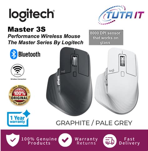 Logitech MX Master 3S Wireless Performance Mouse With Ultra Fast Scrolling Ergo 8K DPI