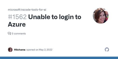 Unable To Login To Azure Issue Microsoft Vscode Tools For Ai Github