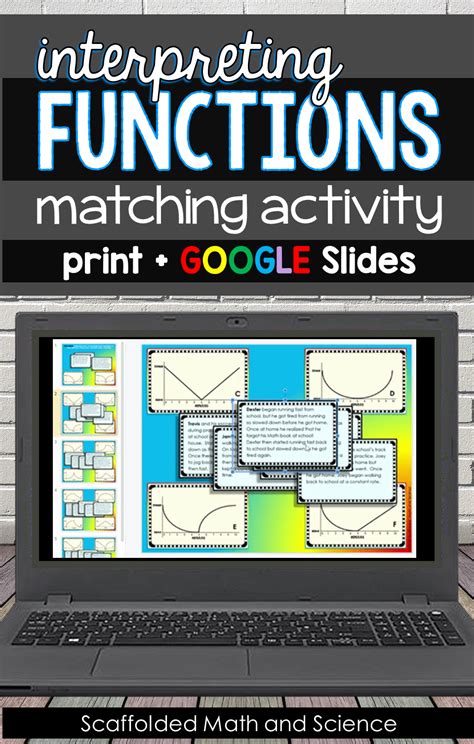 Interpreting Nonlinear Function Graphs Story Word Problems Matching Activity Teaching