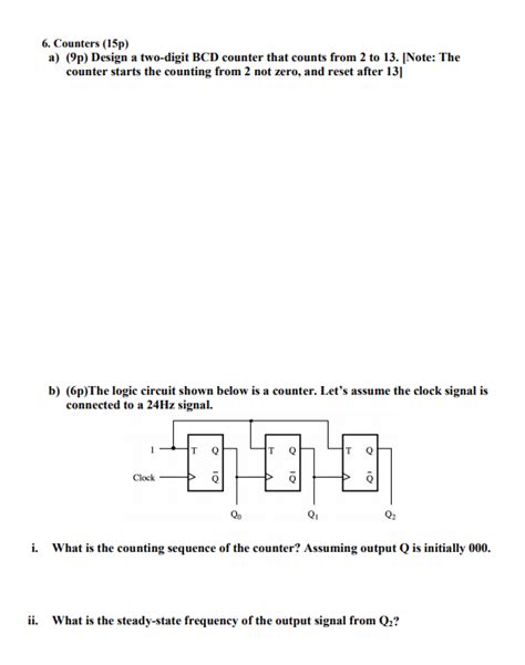 Solved 6 Counters 15 A 9 Design A Two Digit Bcd
