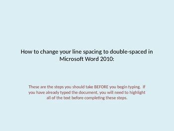 Double Spacing In MS Word By Christopher S Corner TpT