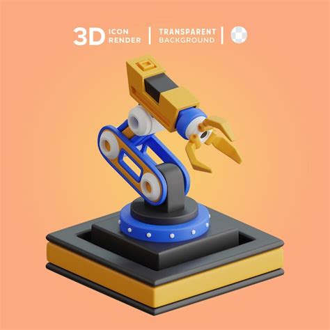 Premium Psd Robotic Arm 3d Illustration Rendering